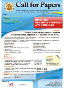 Call For Paper IGSC 6 – Sekolah Pascasarjana