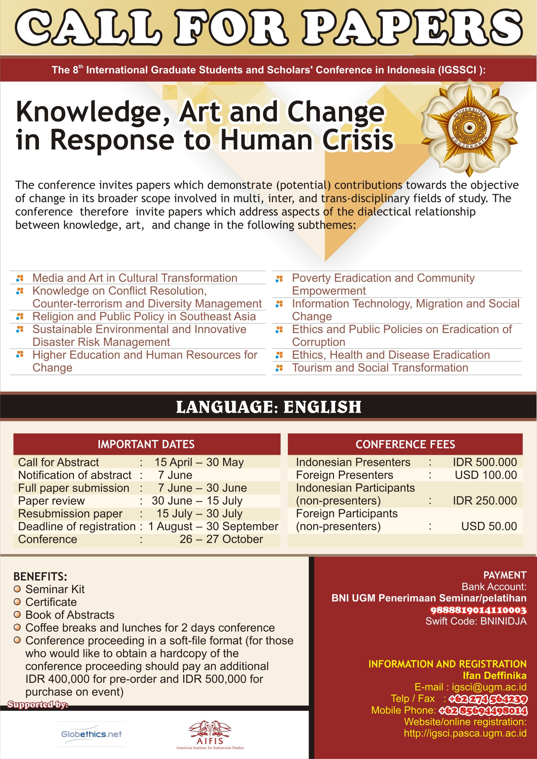 Call for Papers 8th IGSSCI – Sekolah Pascasarjana