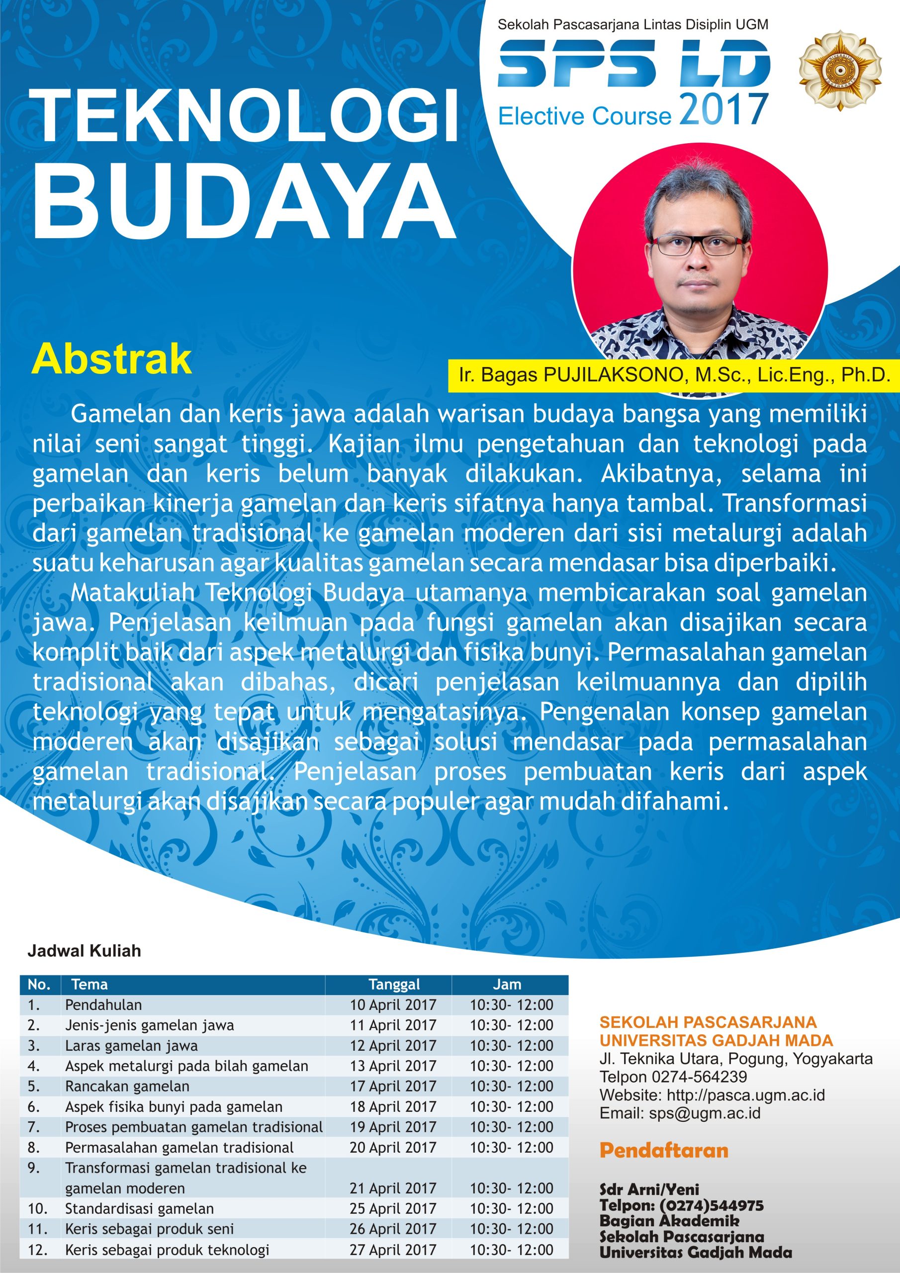 Elective Course: Teknologi Budaya – Sekolah Pascasarjana